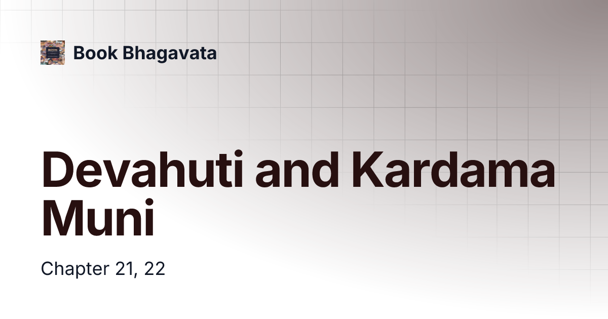 Devahuti and Kardama Muni | Book Bhagavata